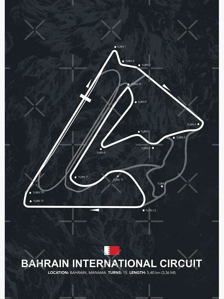 "Bahrain International Circuit -Racetrack Map" Poster by Mapstars ...
