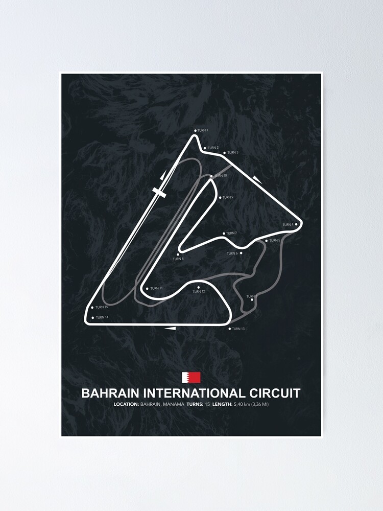 "Bahrain International Circuit -Racetrack Map" Poster by Mapstars ...