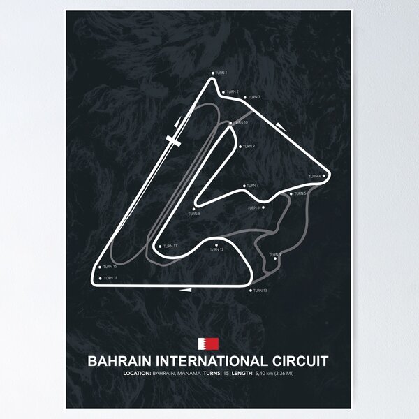 "Bahrain International Circuit -Racetrack Map" Poster by Mapstars ...