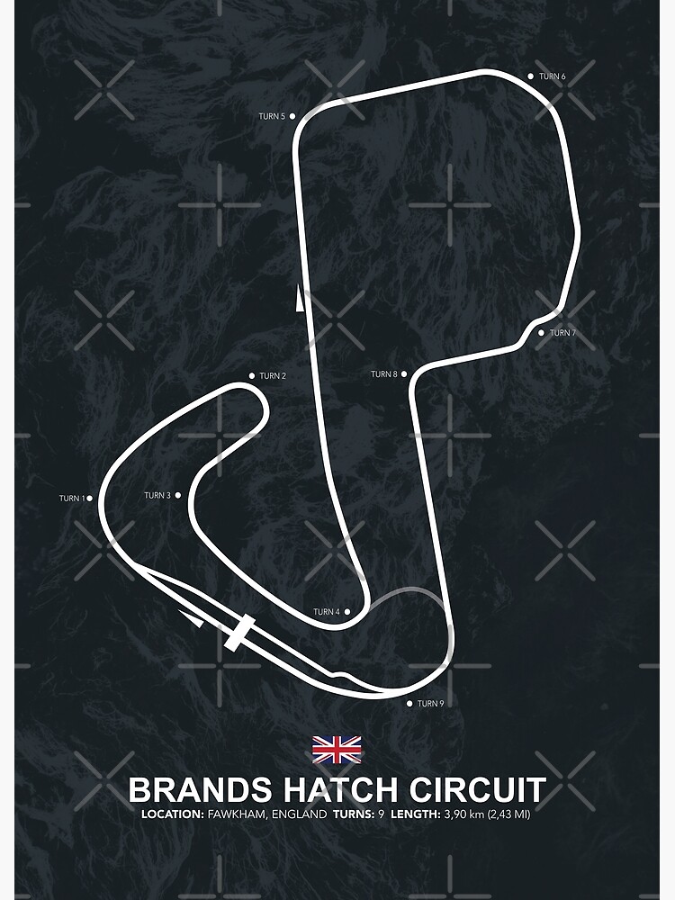 "Brands Hatch - Racetrack Map" Poster by Mapstars | Redbubble