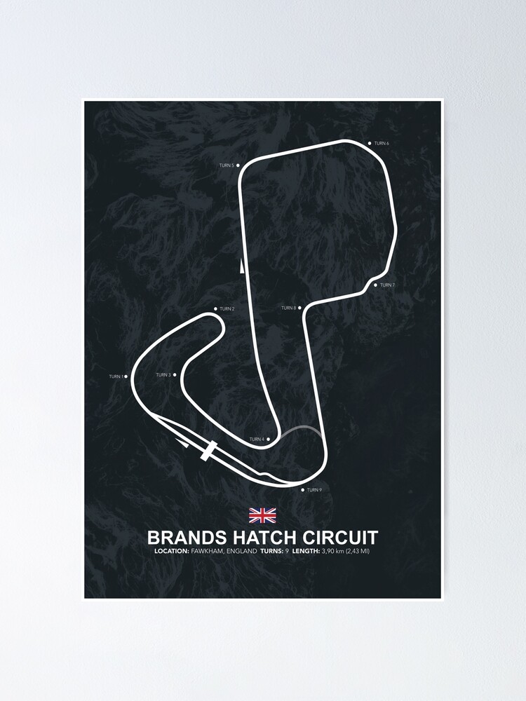 "Brands Hatch - Racetrack Map" Poster by Mapstars | Redbubble
