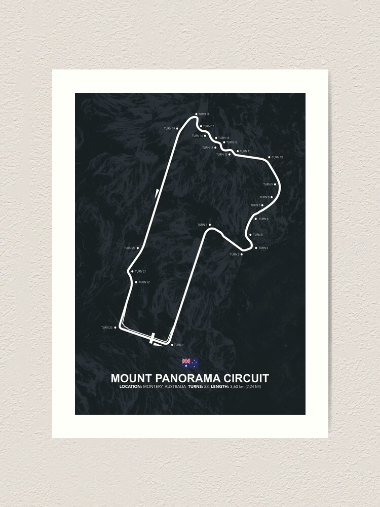 "Mount Panorama Circuit - Racetrack Map" Art Print for Sale by Mapstars ...