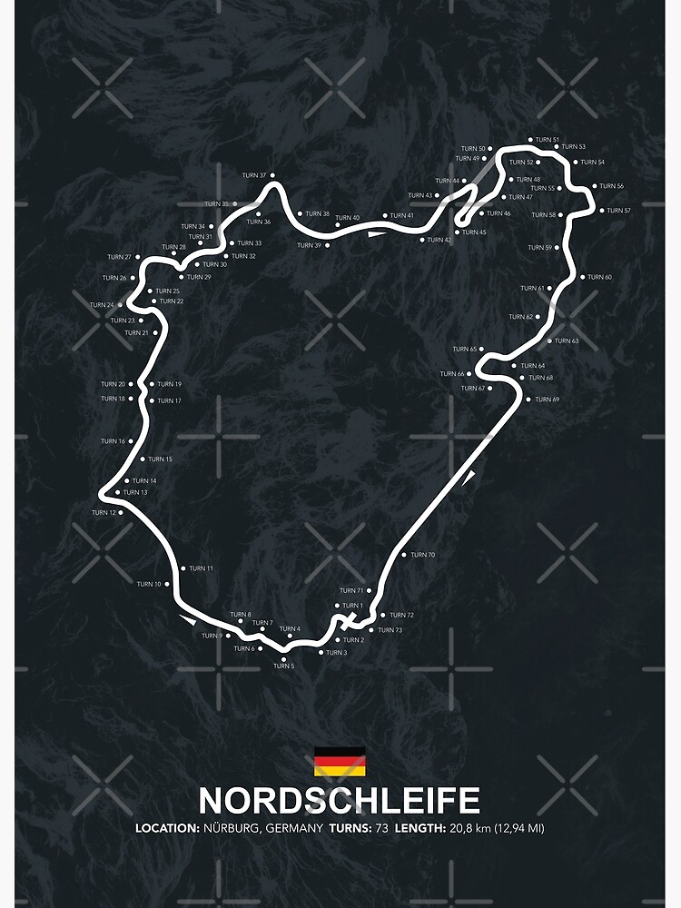 "Nordschleife - Racetrack Map" Art Print for Sale by Mapstars | Redbubble