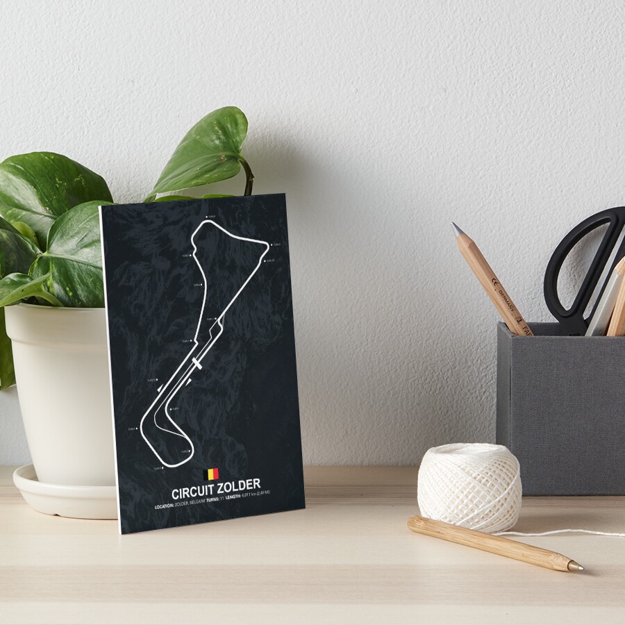 "Zolder Circuit - Racetrack Map" Art Board Print by Mapstars | Redbubble