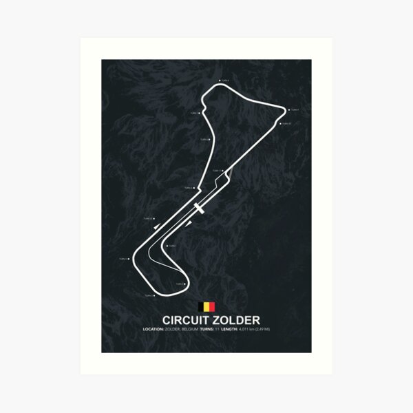 Lámina artística «Circuito Zolder - Mapa del hipódromo» de Mapstars ...