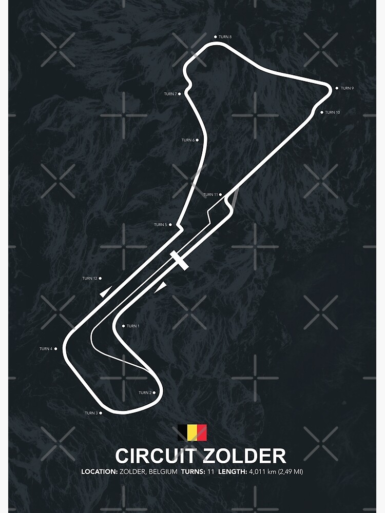 Lámina fotográfica «Circuito Zolder - Mapa del hipódromo» de Mapstars ...