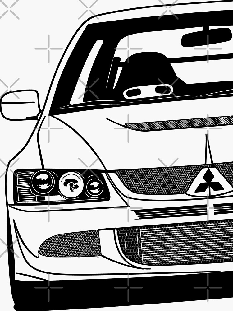 "Mitsubishi Lancer Evolution EVO 8 Best Shirt Design" Sticker for Sale ...