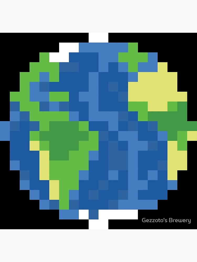 "Planet Earth Pixel Art" Poster by gezzoto | Redbubble