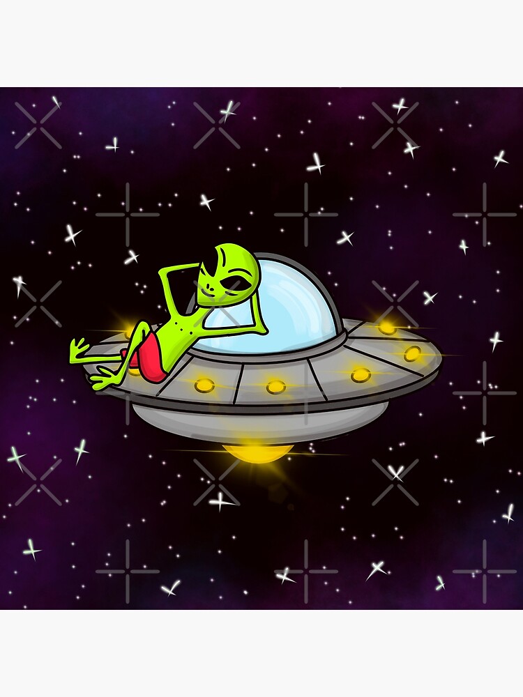"Ufo Alien Relaxing" Poster for Sale by MrPrestige | Redbubble