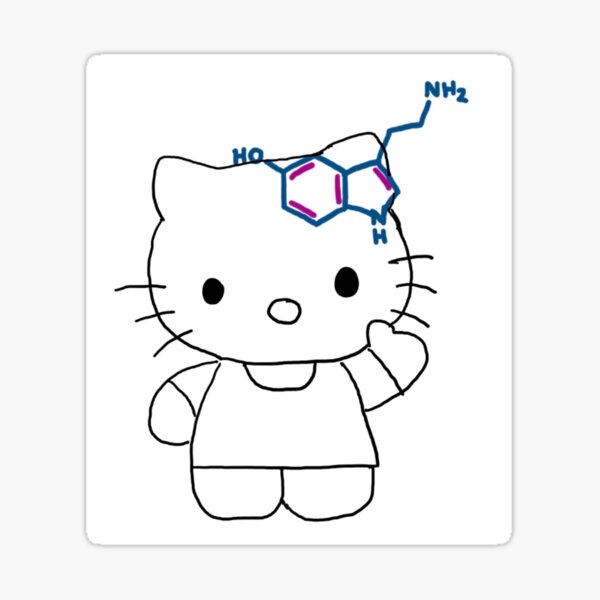 "Serotonin Cat" Sticker for Sale by icon-oclast | Redbubble
