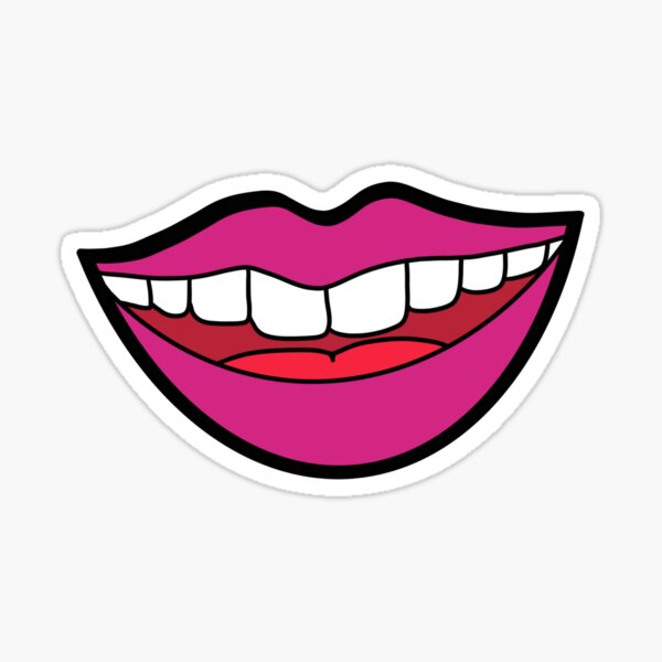 "animated cartoon mouth smile" Sticker for Sale by millafrlan | Redbubble