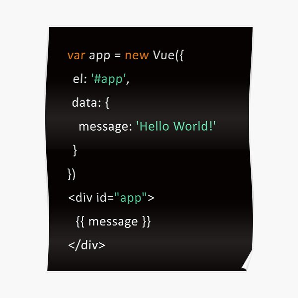 Vue Js Vuejs Javascript Framework Poster By Vladocar Redbubble 