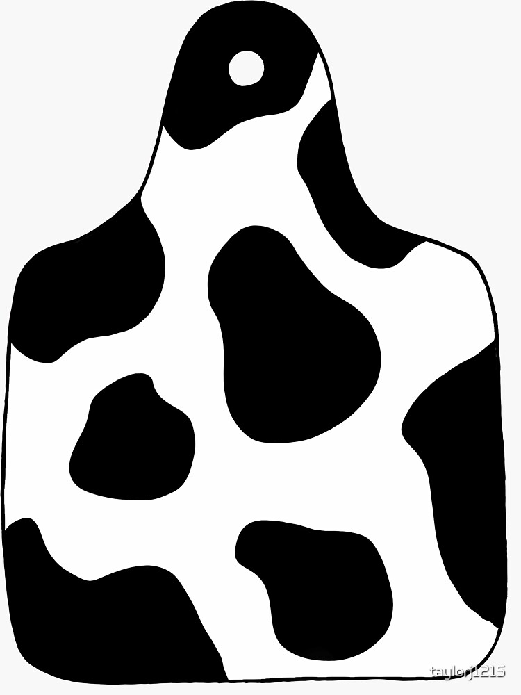"Cow Print Cow Tag" Sticker for Sale by Taylor Jansen | Redbubble