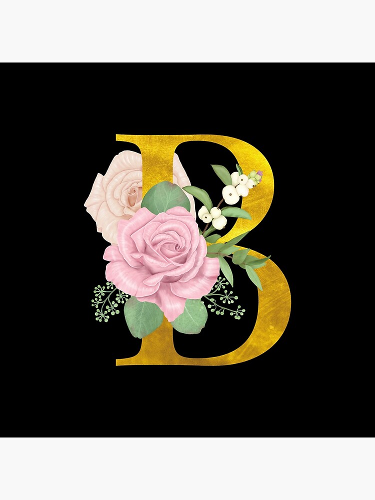 "Gold Floral Letter B | Wedding Letters" Poster by SerendipityNow ...