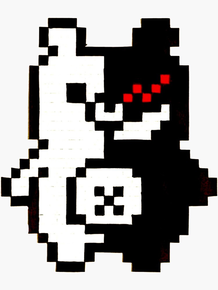 "monokuma pixel sprite" Sticker for Sale by paigeswope | Redbubble