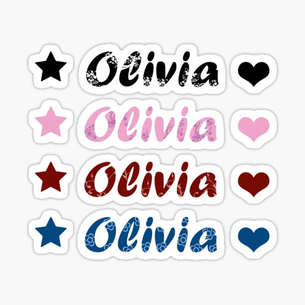 "Olivia name pack" Sticker for Sale by Ekil-a | Redbubble