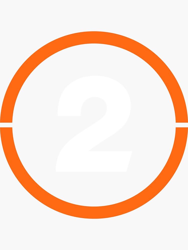 "tom clancy's the division 2 ring logo (orange and white)" Sticker for ...