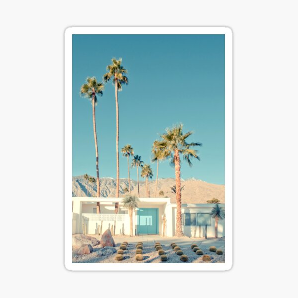 "Palm Springs blue door" Sticker for Sale by HeleneHPrint | Redbubble