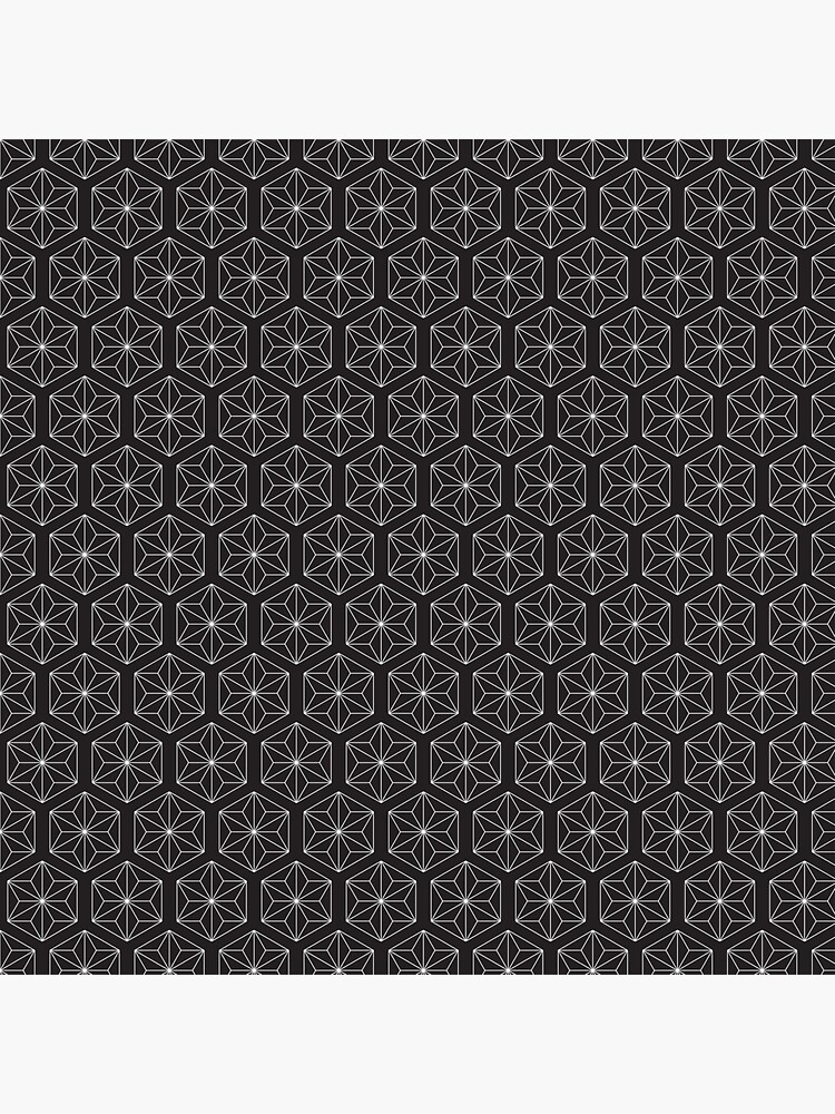 "Japanese "Asanoha" Star pattern (Dark Black)" Sticker for Sale by Maho ...