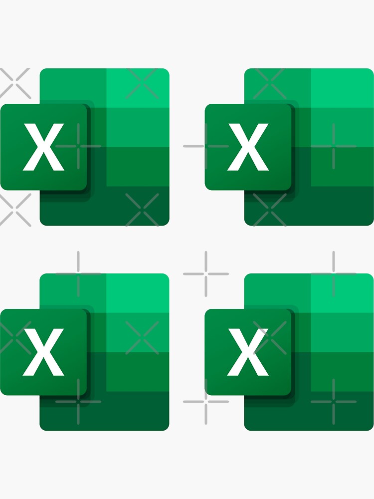 "Microsoft Excel x4" Sticker by SuperJellyfish | Redbubble