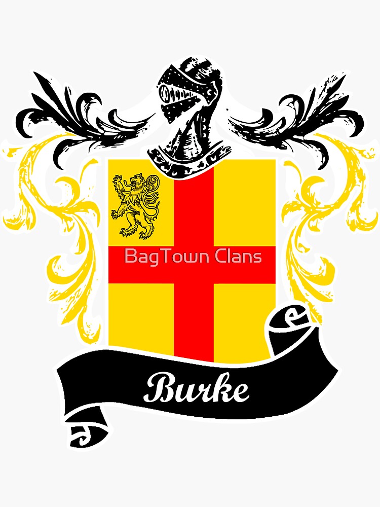 "Burke Coat of Arms" Sticker by ljrigby | Redbubble
