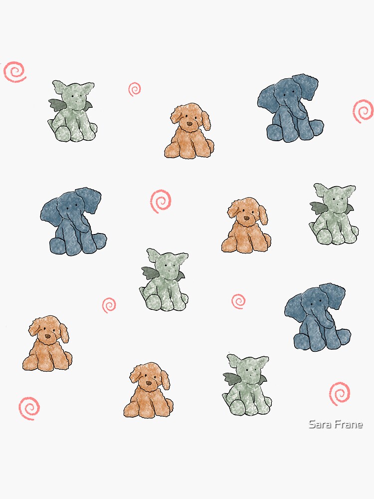 "stuffed animal stickers" Sticker for Sale by ArrowPuppyArt | Redbubble
