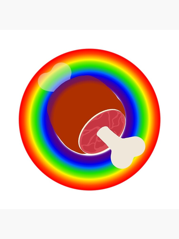 "Rainbow Meat on the Bone (Anti-Harassment Fandom Symbol)" Postcard for ...