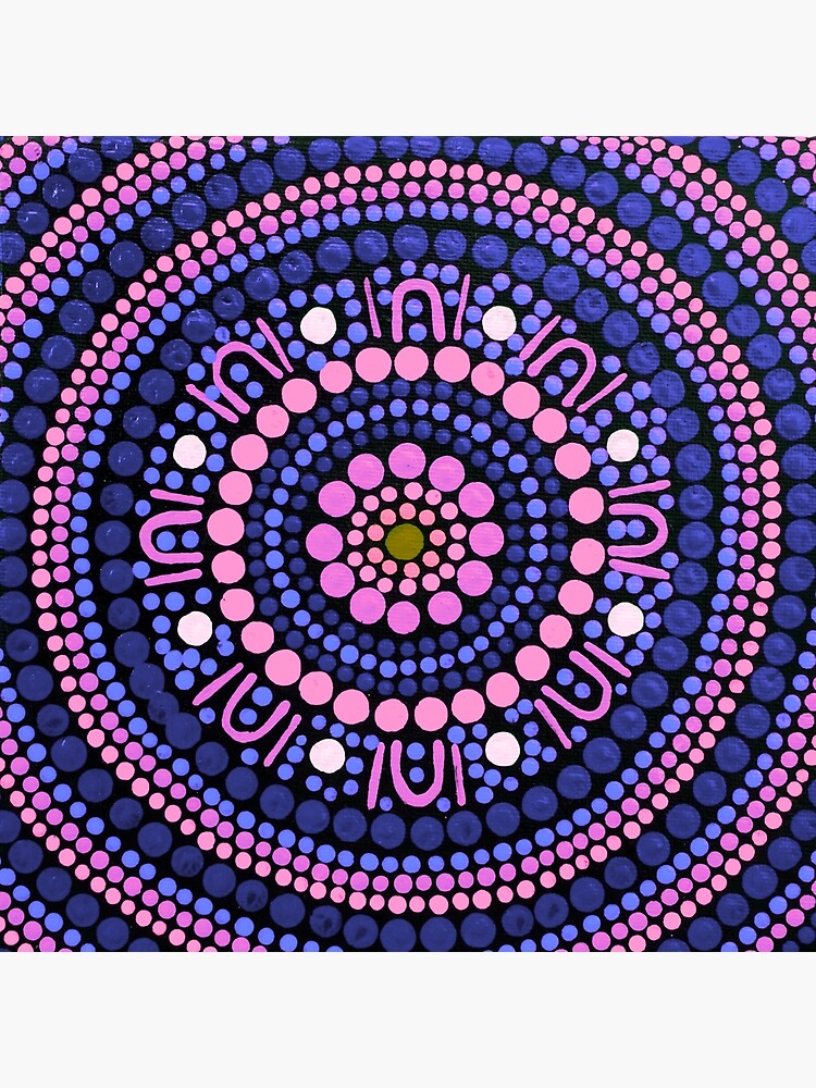 "Australian Aboriginal Art Dot Painting Pink and Purple" Art Print for ...