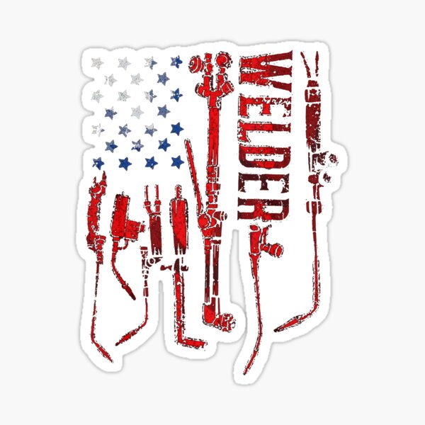 "Welder USA Flag" Sticker for Sale by Scarlettole137 | Redbubble