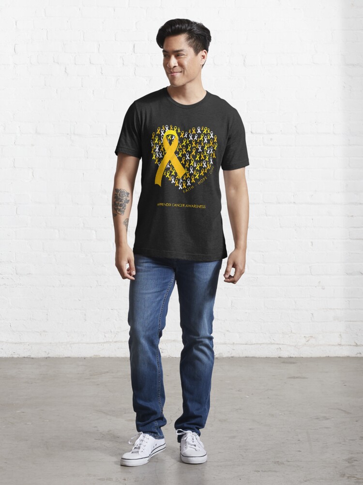 "Faith Hope Love Appendix Cancer Awareness Cancer Ribbon Heart" T-shirt ...