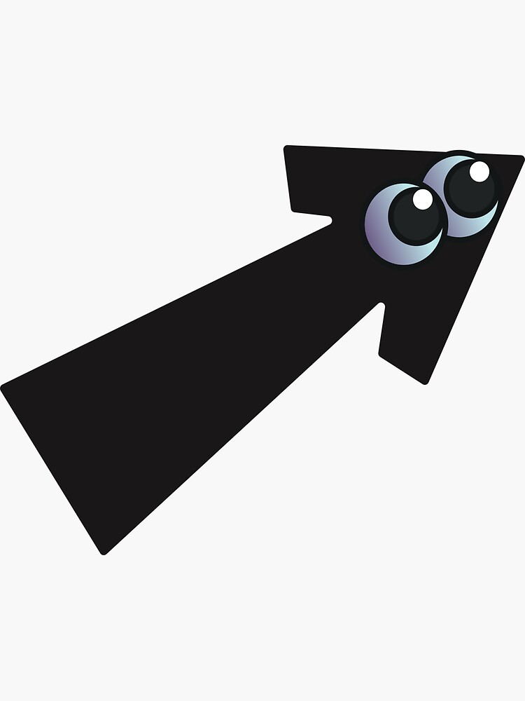 Pegatina « Flecha de dibujos animados lindo con ojos sobre un fondo ...