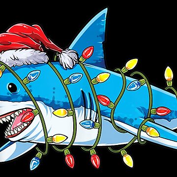 Póster for Sale con la obra «Santa Shark Christmas Lights Chicos ...