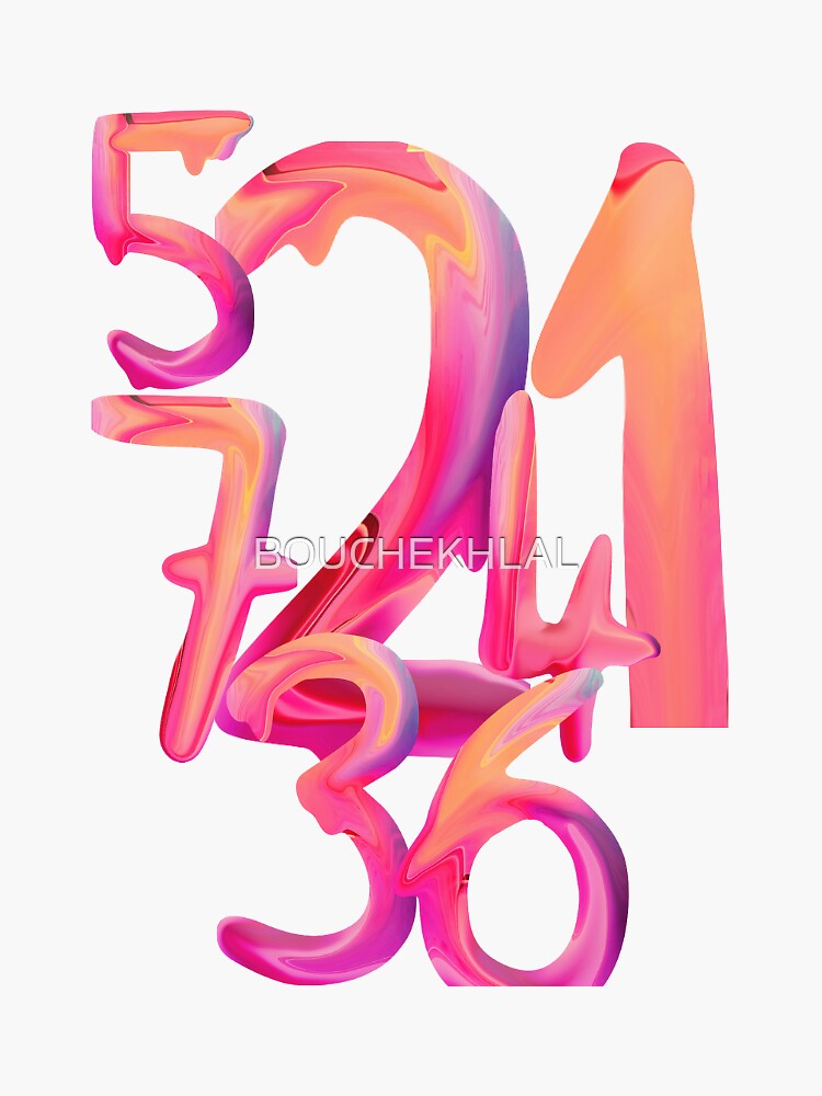 "numbers funny stickers" Sticker by BOUCHEKHLAL | Redbubble