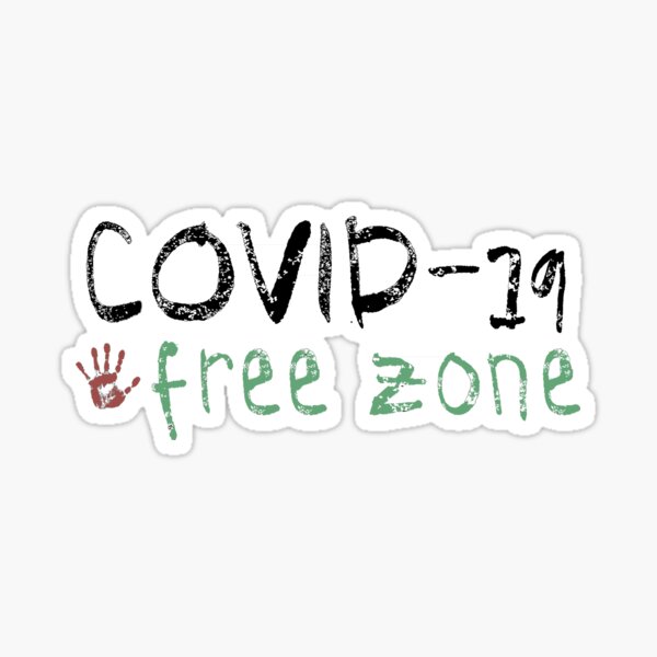 "covid 19 free zone" Sticker for Sale by baytariye | Redbubble