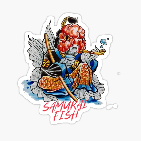 "Samurai Goldfish" Sticker for Sale by bubbleblonx | Redbubble