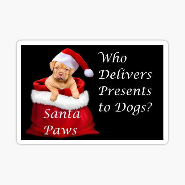 "Santa Paws" Sticker for Sale by DomGDesign | Redbubble