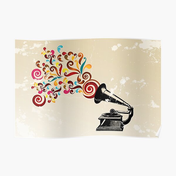 "Abstract swirl background with record player" Poster by schtroumpf2510 ...