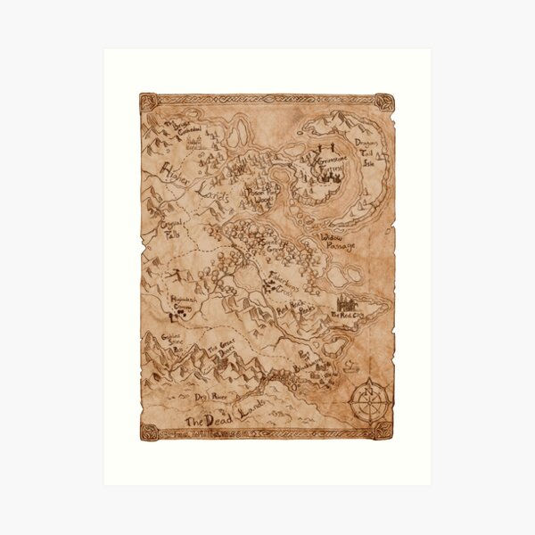 "Tattered Fantasy Map" Art Print for Sale by BrinaArt | Redbubble