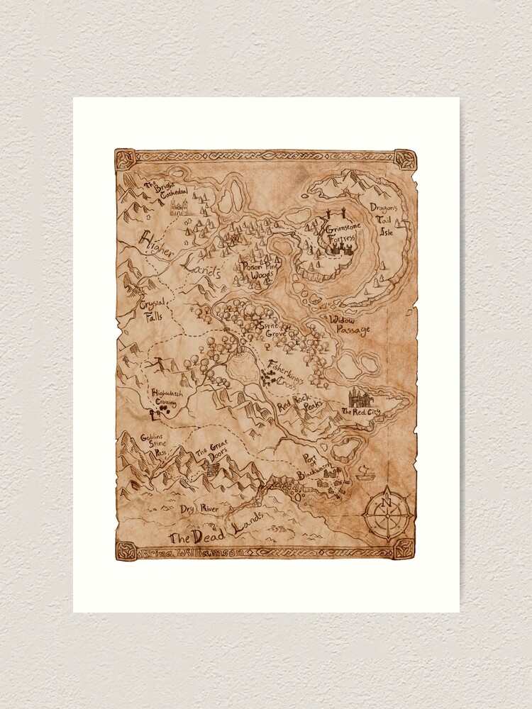 "Tattered Fantasy Map" Art Print for Sale by BrinaArt | Redbubble