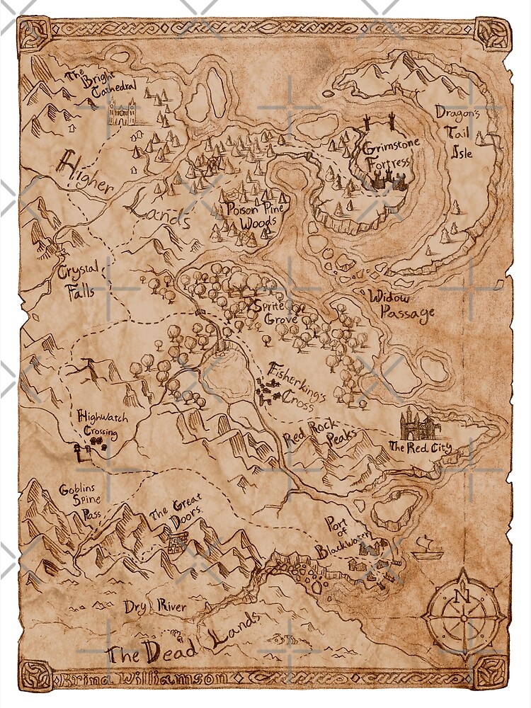 "Tattered Fantasy Map" Art Print for Sale by BrinaArt | Redbubble