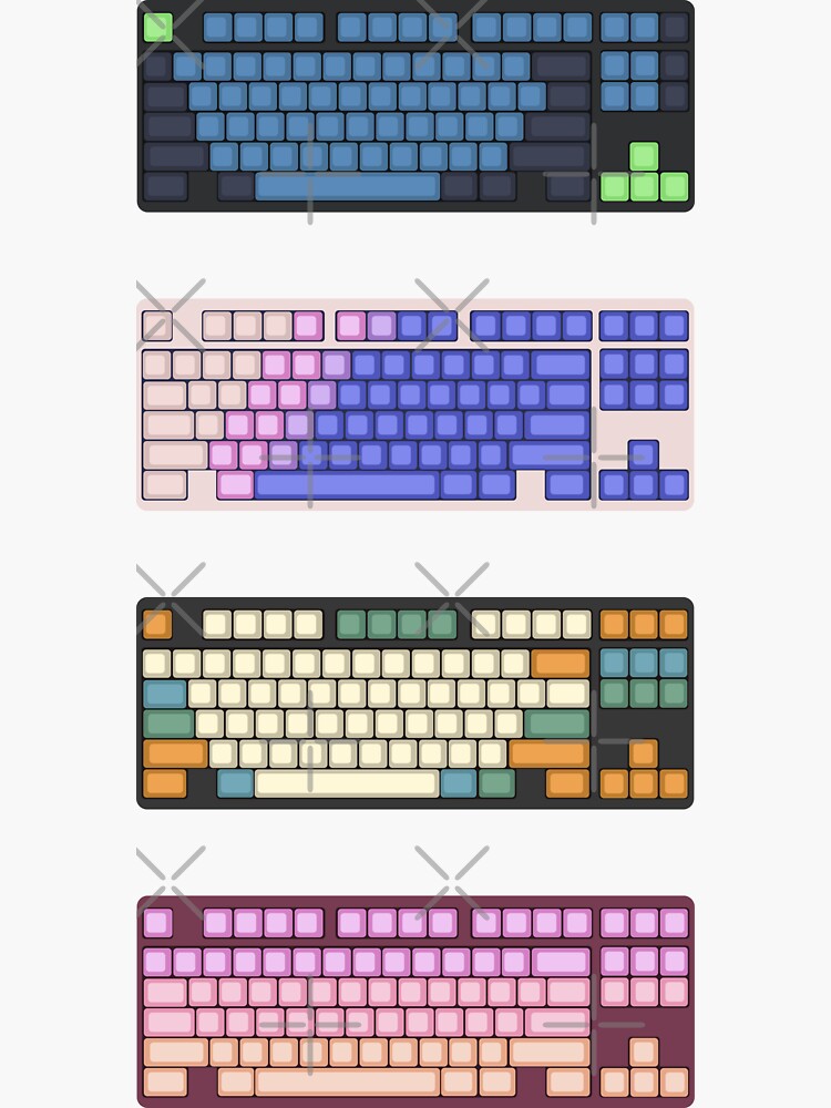 "Mechanical Keyboards Pack" Sticker for Sale by Drawfish | Redbubble