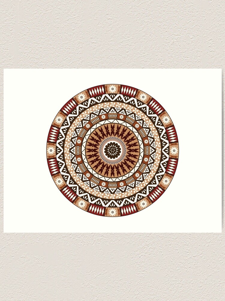 "Fiji Lote Masi Pattern - Browns" Art Print for Sale by lolomastudio ...