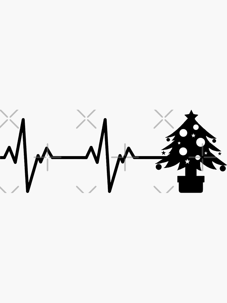 "Christmas ecg" Sticker for Sale by Jungleboy815 | Redbubble
