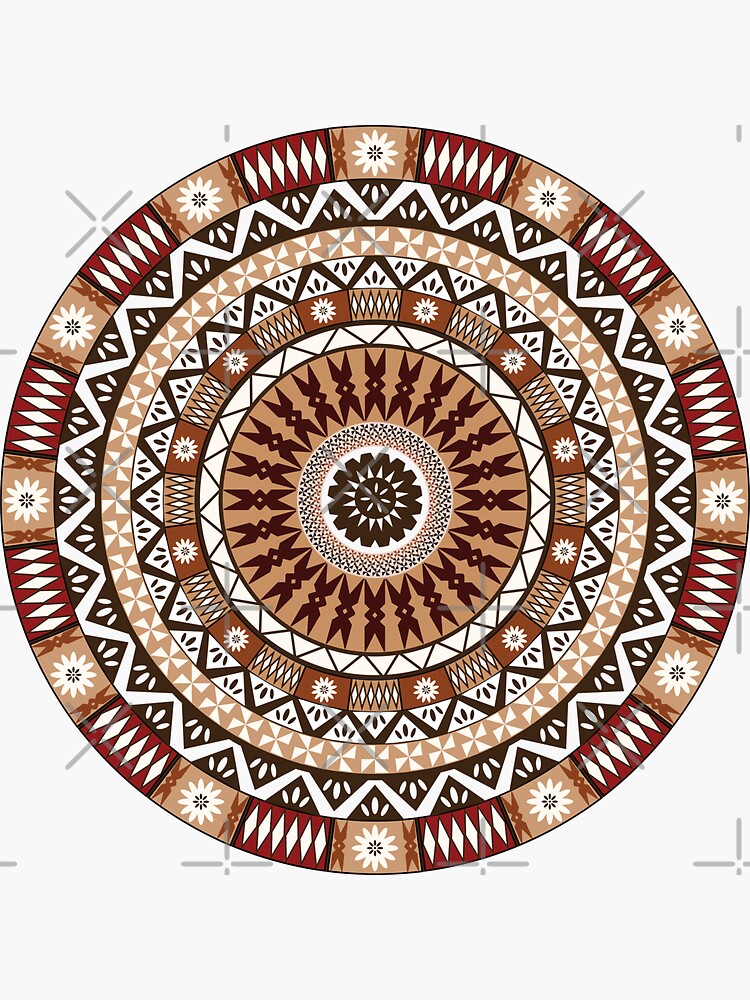 "Fiji Lote Masi Pattern - Browns" Sticker for Sale by lolomastudio ...