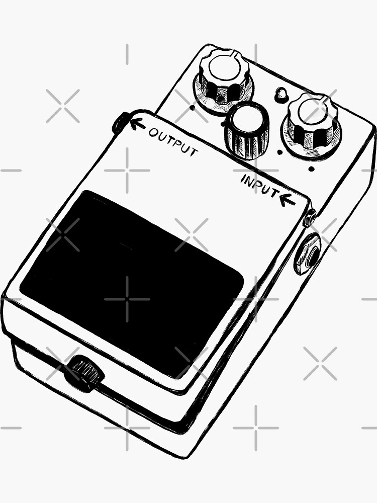 "Bass and Guitar effect pedal stompbox overdrive fx" Sticker by ...
