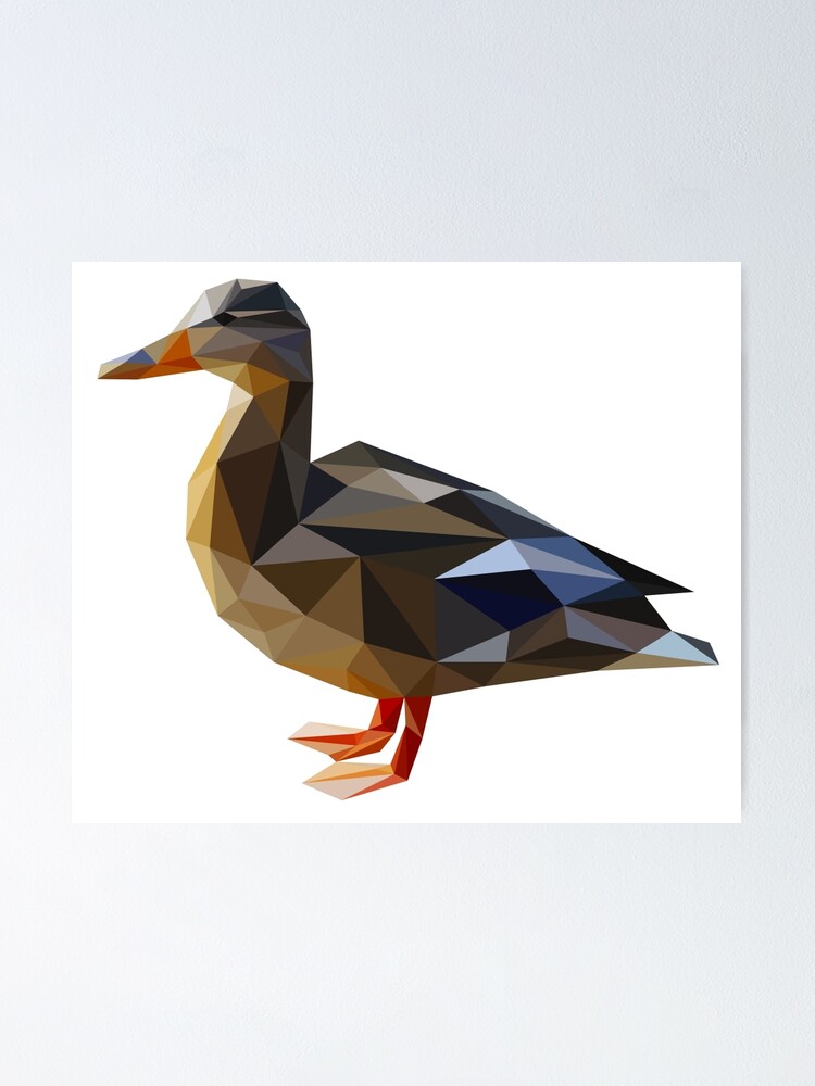 "Low Poly Duck" Poster by DigitalShards | Redbubble