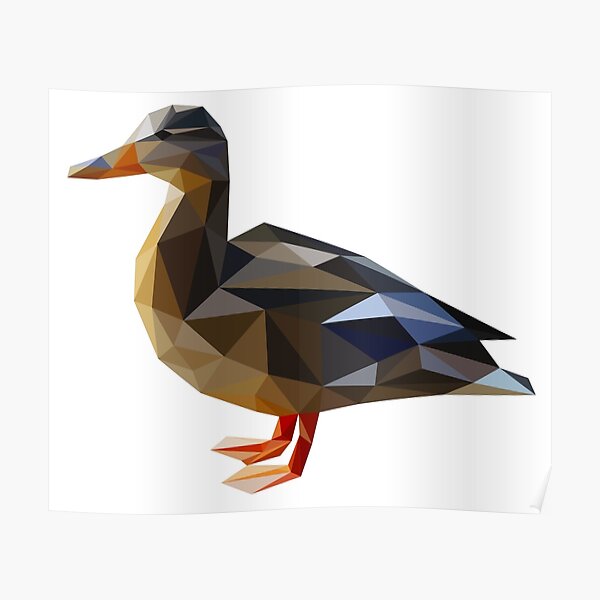 "Low Poly Duck" Poster by DigitalShards | Redbubble