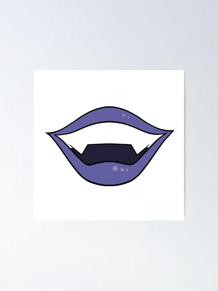 "Vampire lips cartoon purple" Poster for Sale by ArtfulBonBon | Redbubble