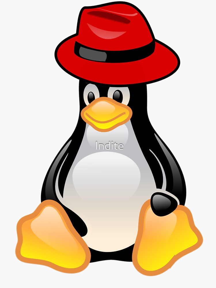"Linux Tux in Red Hat" Sticker for Sale by Indite | Redbubble