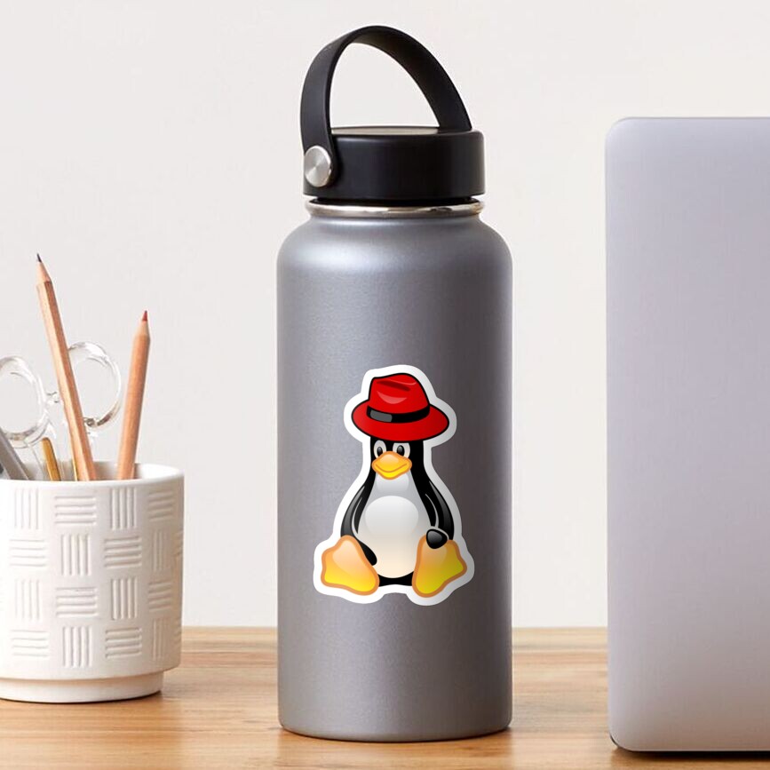 "Linux Tux in Red Hat" Sticker for Sale by Indite | Redbubble